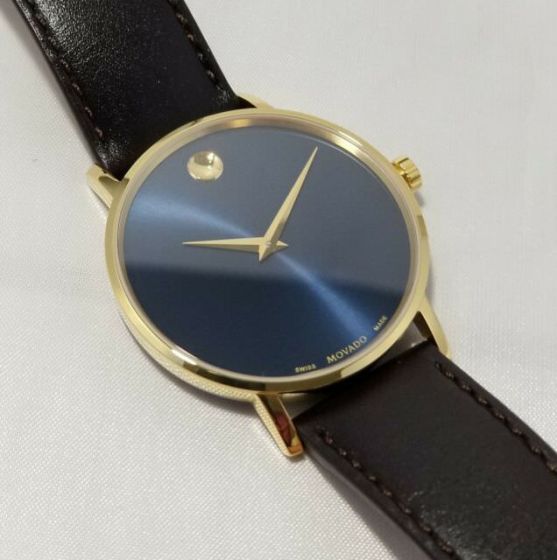 Movado Museum Classic Stainless-steel 0607316 Blue Dial Mens 40-mm ...